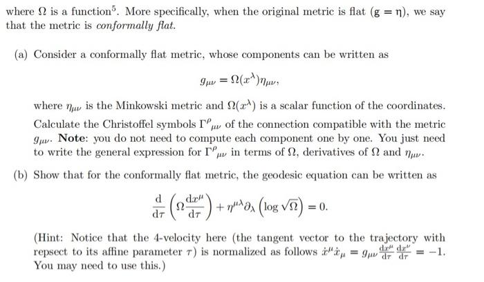 Solved 5 Plain and conformal flatness Given a Lorentzian | Chegg.com