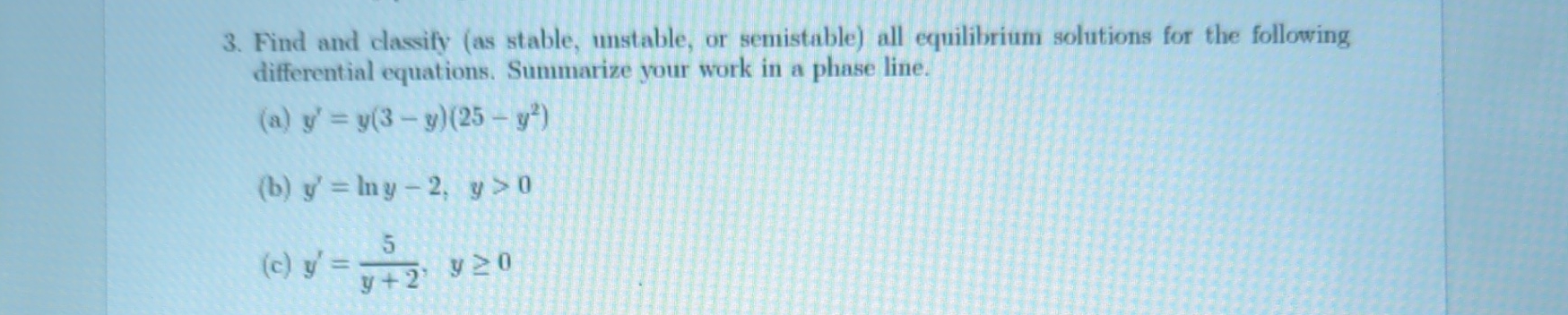 Solved Find and classify (as stable, unstable, or | Chegg.com