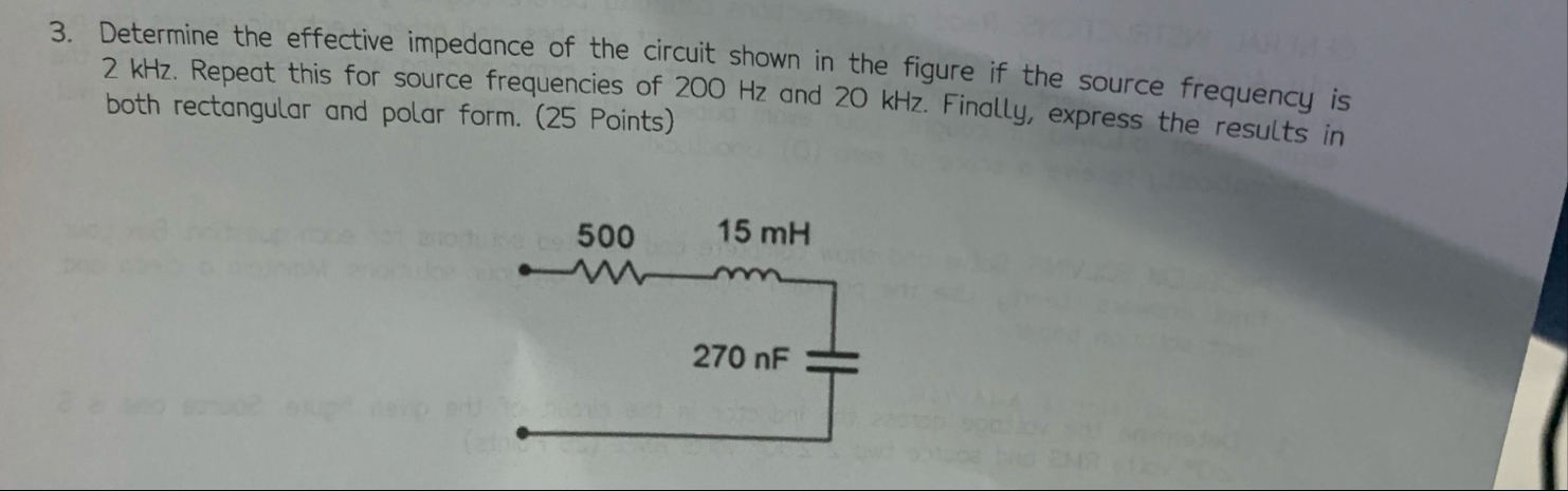 Solved Determine the effective impedance of the circuit | Chegg.com
