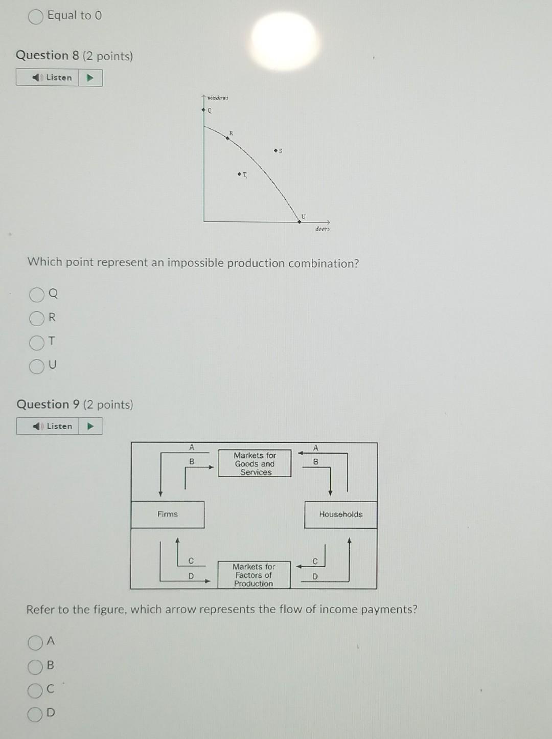 Solved Equal to 0 Question 8 ( 2 points) Which point | Chegg.com Solved Equal to 0 Question 8 ( 2 points) Which point | Chegg.com