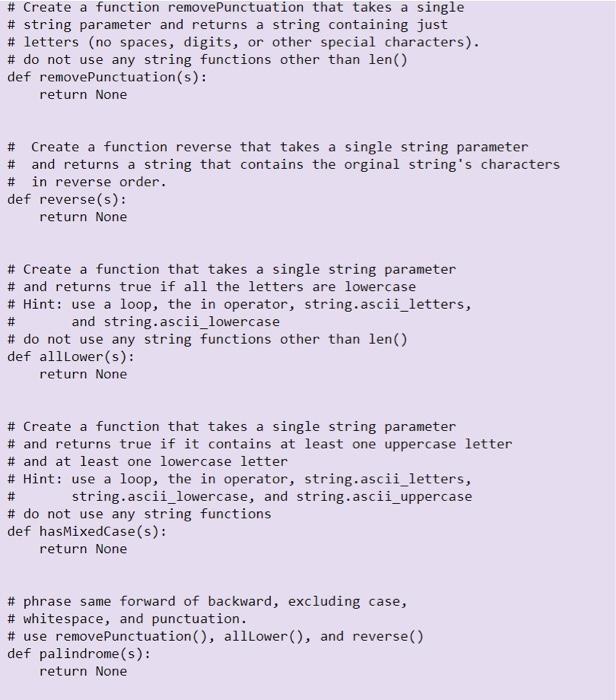 Solved import string import random \# returns a copy of the | Chegg.com