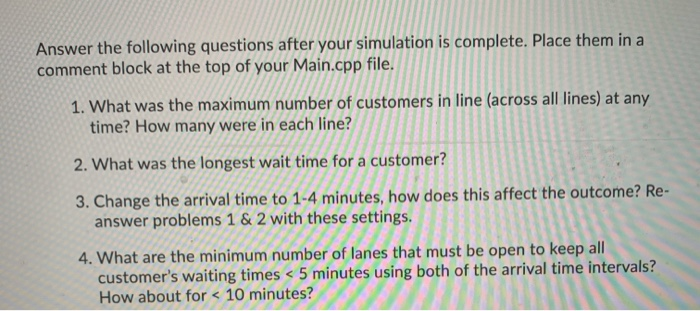 Supermarket Checkout Simulation Write a program that | Chegg.com