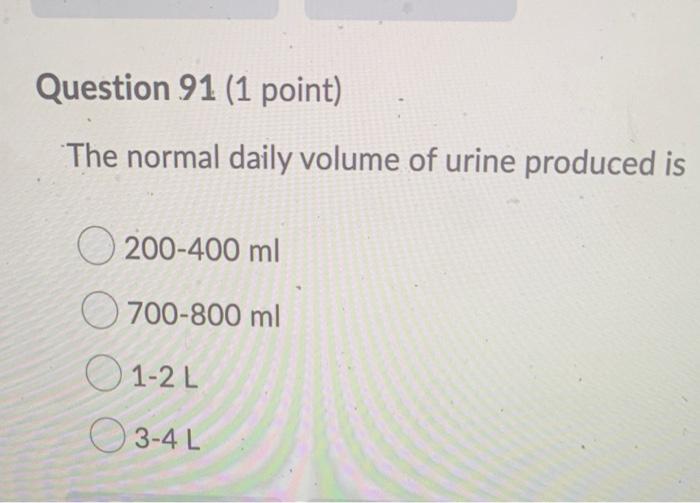 Solved Question 96 (1 point) Micturition refers to The | Chegg.com