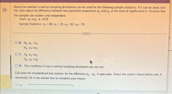 Solved Determine whether a normal sampling distribution can | Chegg.com