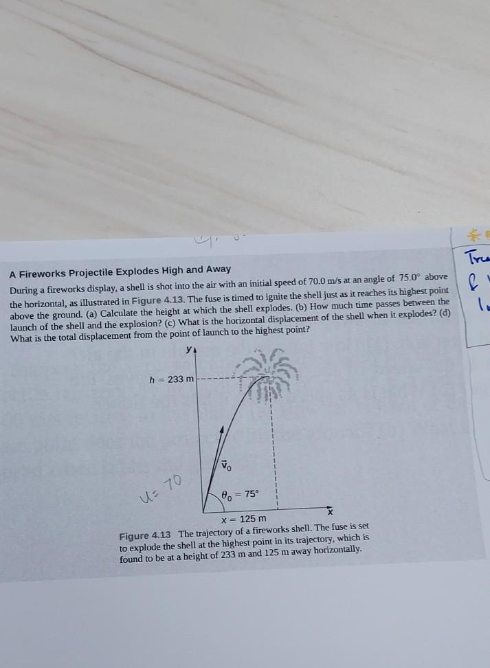 Solved Tree f A Fireworks Projectile Explodes High and Away | Chegg.com