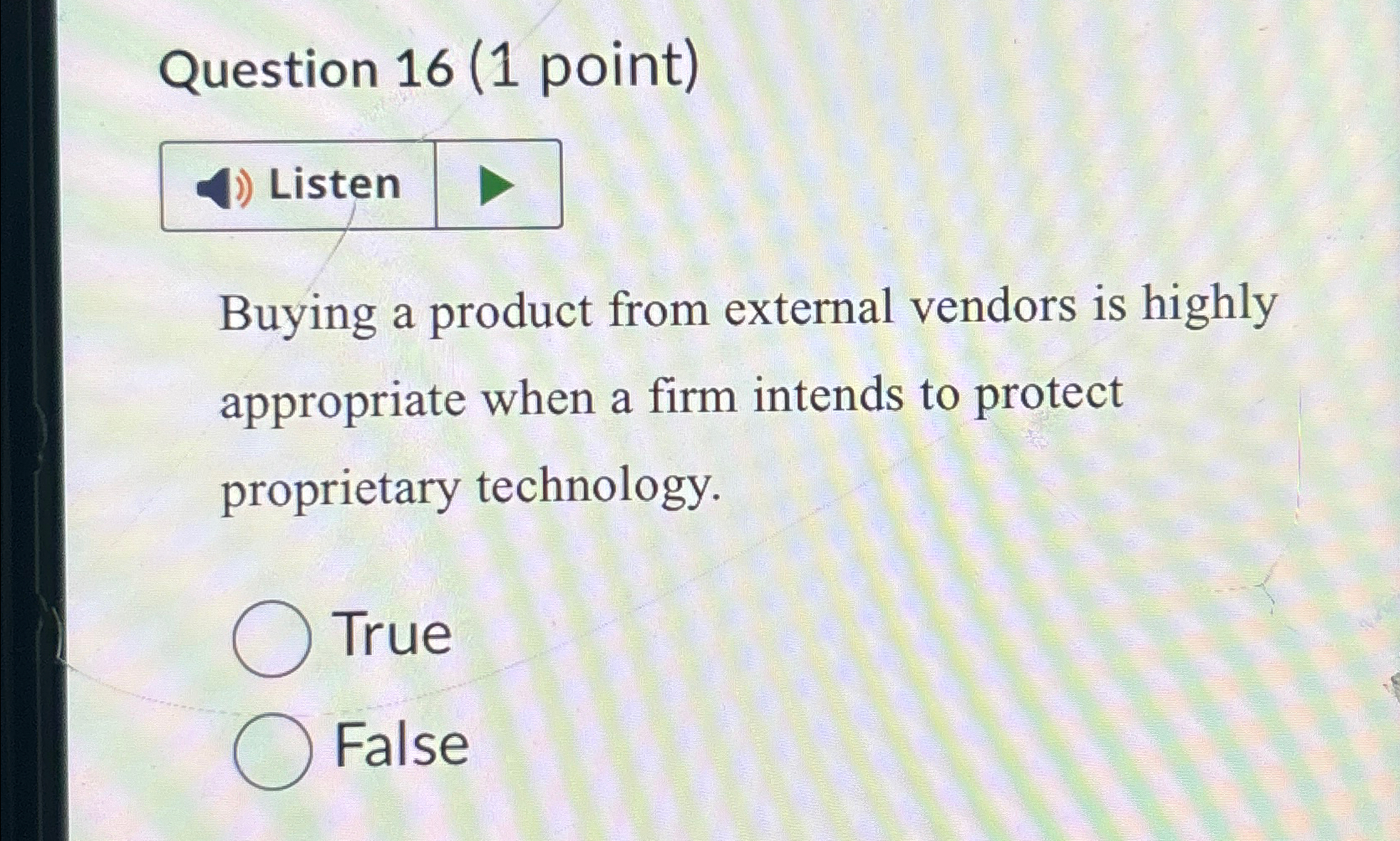 Solved Question 16 (1 ﻿point) ﻿Buying a product from | Chegg.com