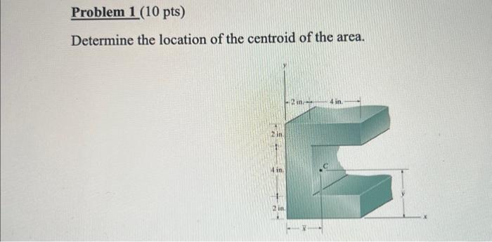 Solved Determine the location of the centroid of the area. | Chegg.com