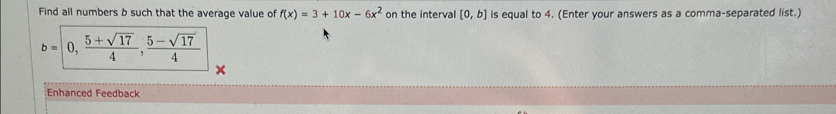 Solved Find all numbers b ﻿such that the average value of | Chegg.com
