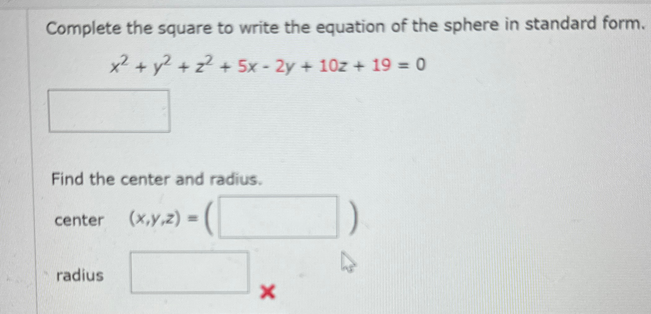 Solved Complete the square to write the equation of the | Chegg.com