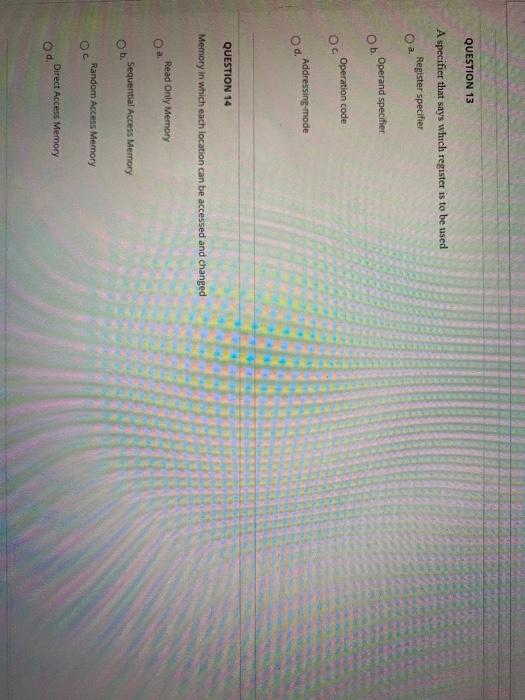 Solved QUESTION 11 A specifier that says how to interpret | Chegg.com