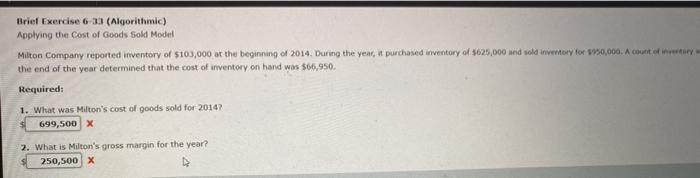 Solved Brief Exercise 6-33 (Algorithmic) Applying the Cost | Chegg.com