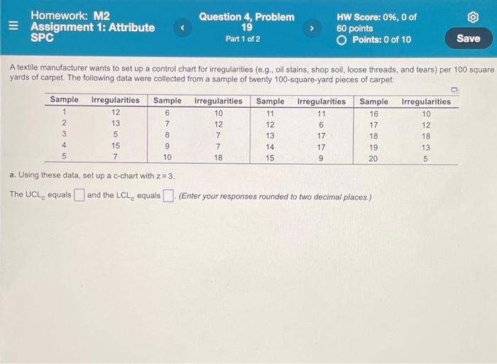 Solved Homework: M2 Assignment 1: Attribute SPC Sample 1 2 3 | Chegg.com