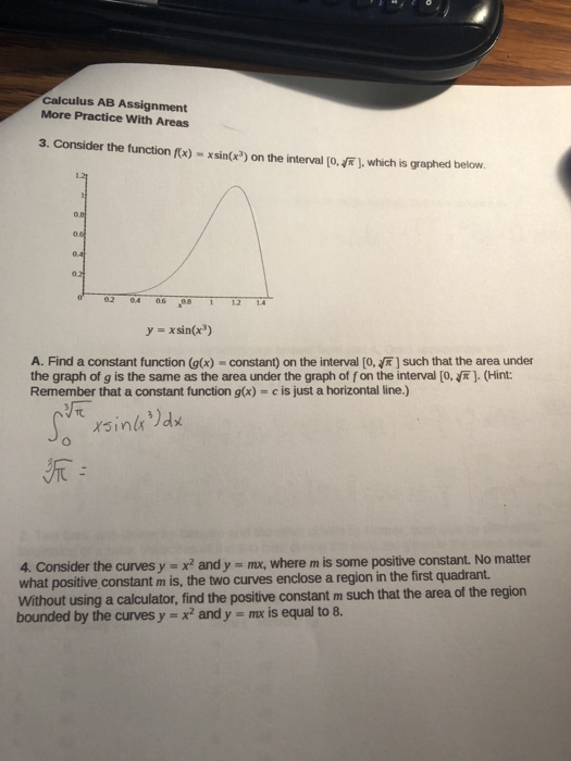 Solved Calculus AB Assignment More Practice With Areas 3. | Chegg.com