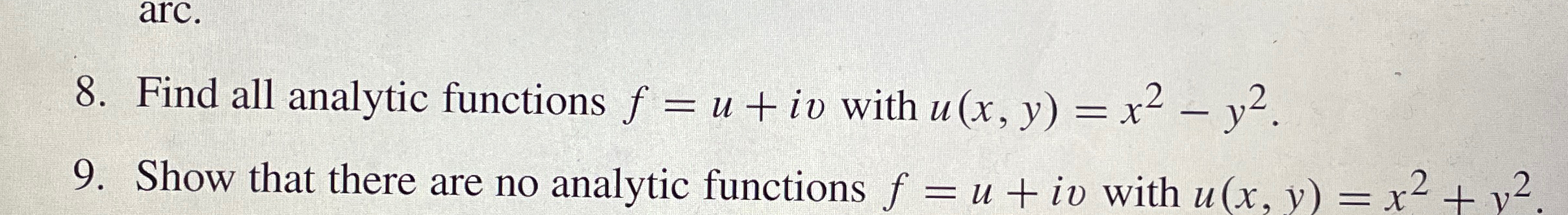 Solved Find all analytic functions f=u+iv ﻿with | Chegg.com