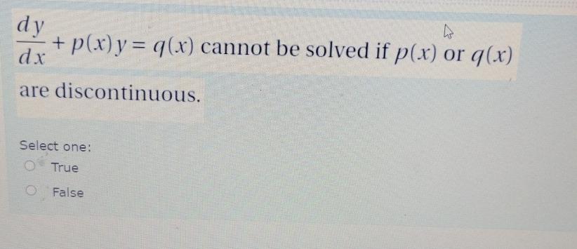 Solved dydx+p(x)y=q(x) ﻿cannot be solved if p(x) ﻿or q(x) | Chegg.com