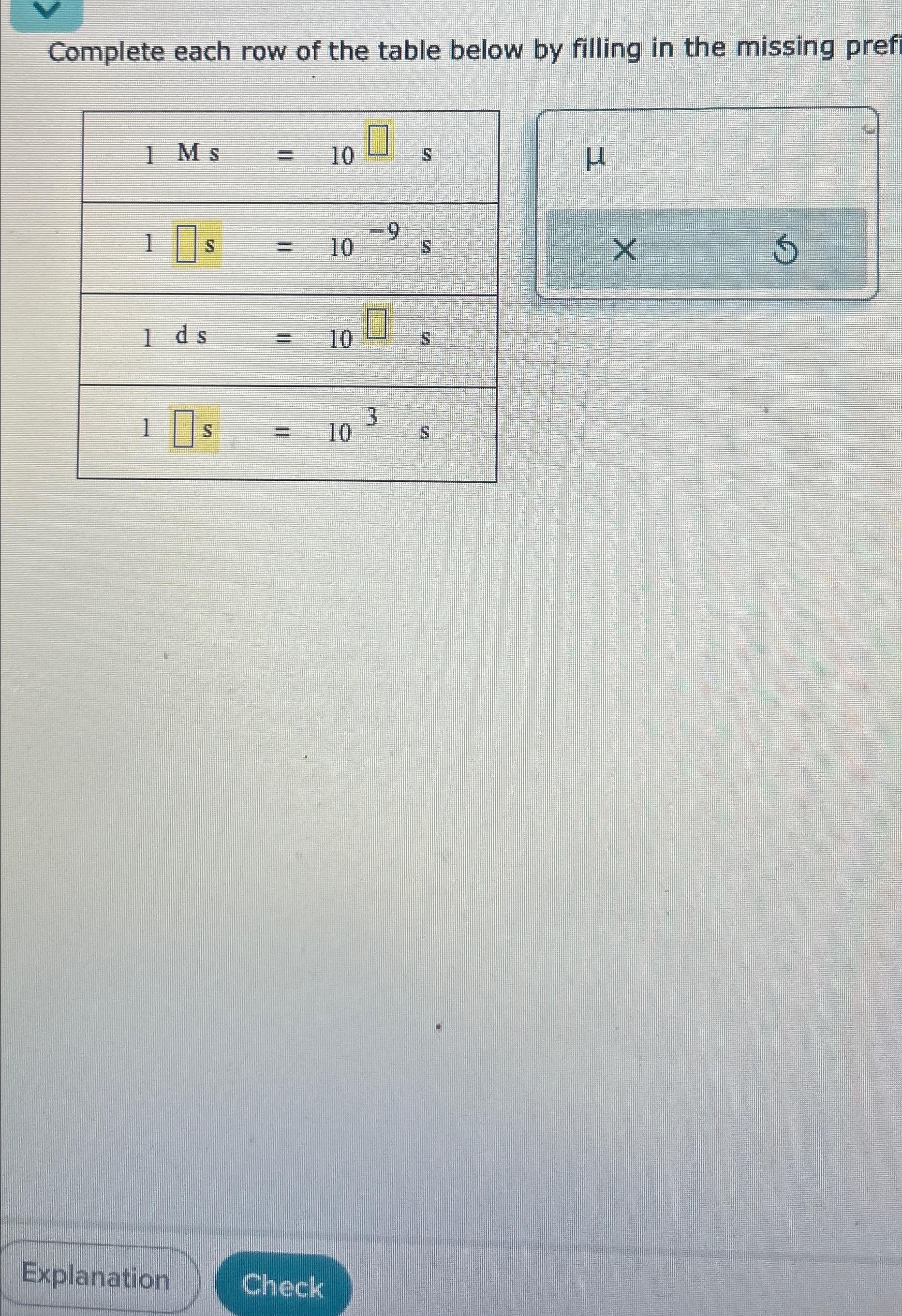 Solved Complete each row of the table below by filling in | Chegg.com