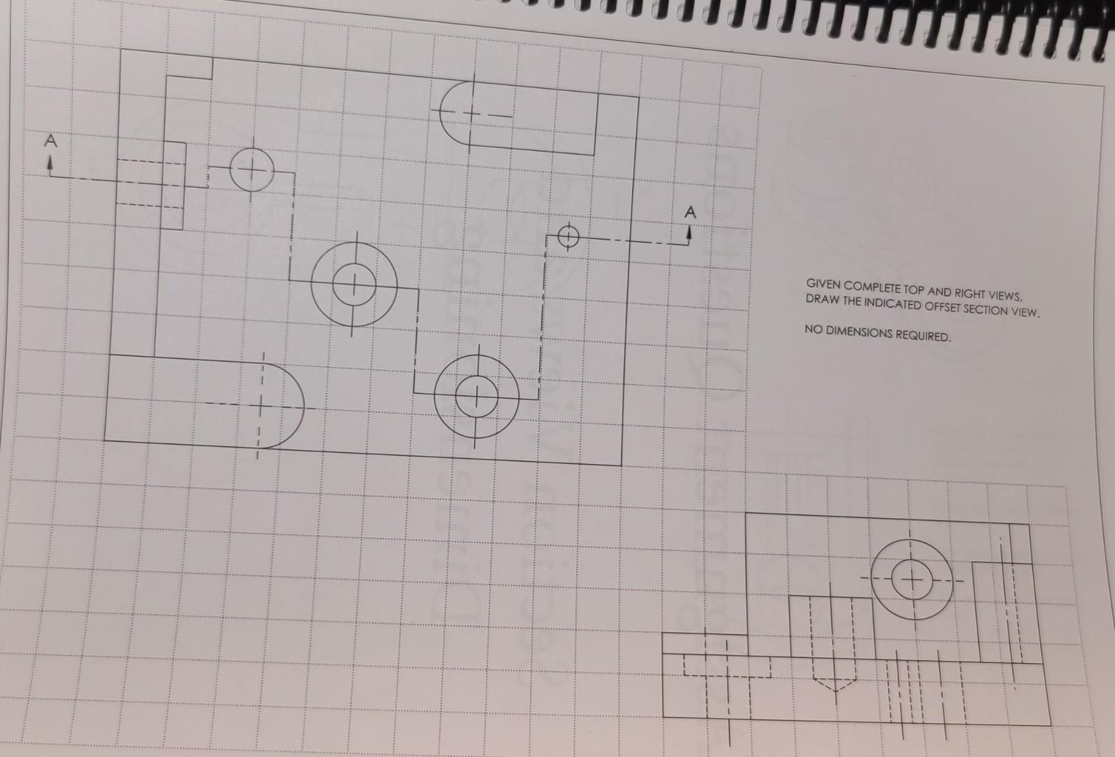 Solved --- A DRAW THE ALIGNED SECTION VIEW A-A +22 NO | Chegg.com
