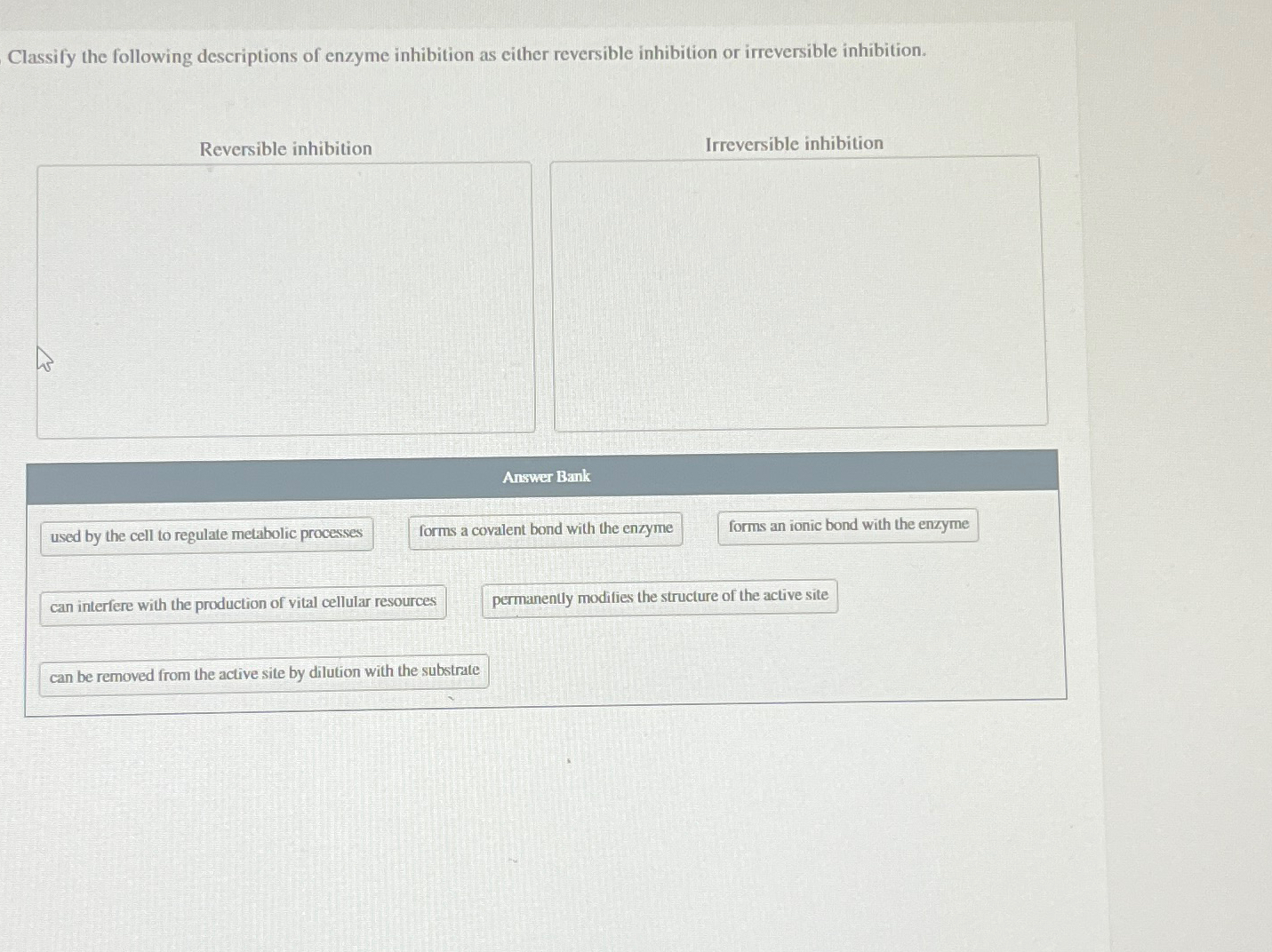 Solved Classify the following descriptions of enzyme | Chegg.com