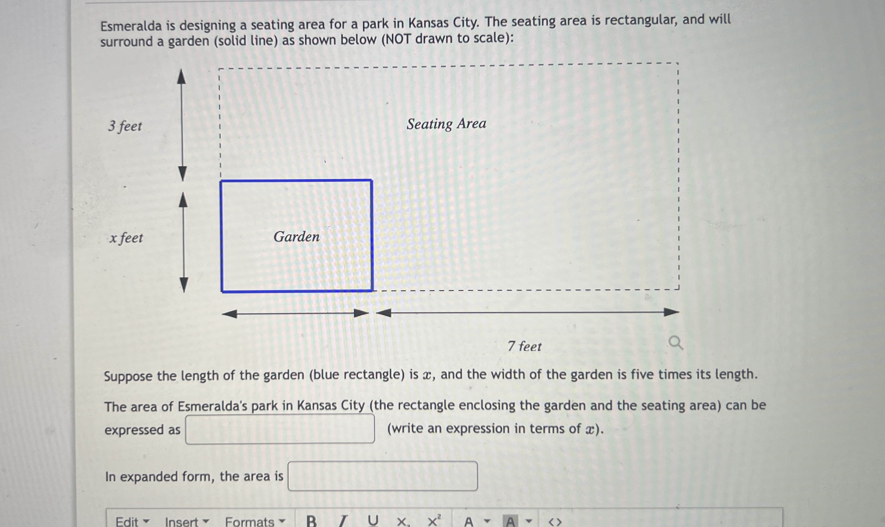 Solved Esmeralda is designing a seating area for a park in | Chegg.com