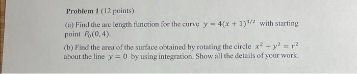 Solved (a) Find the arc length function for the curve | Chegg.com