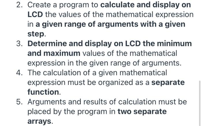 Solved Create a program to calculate and display on LCD the | Chegg.com