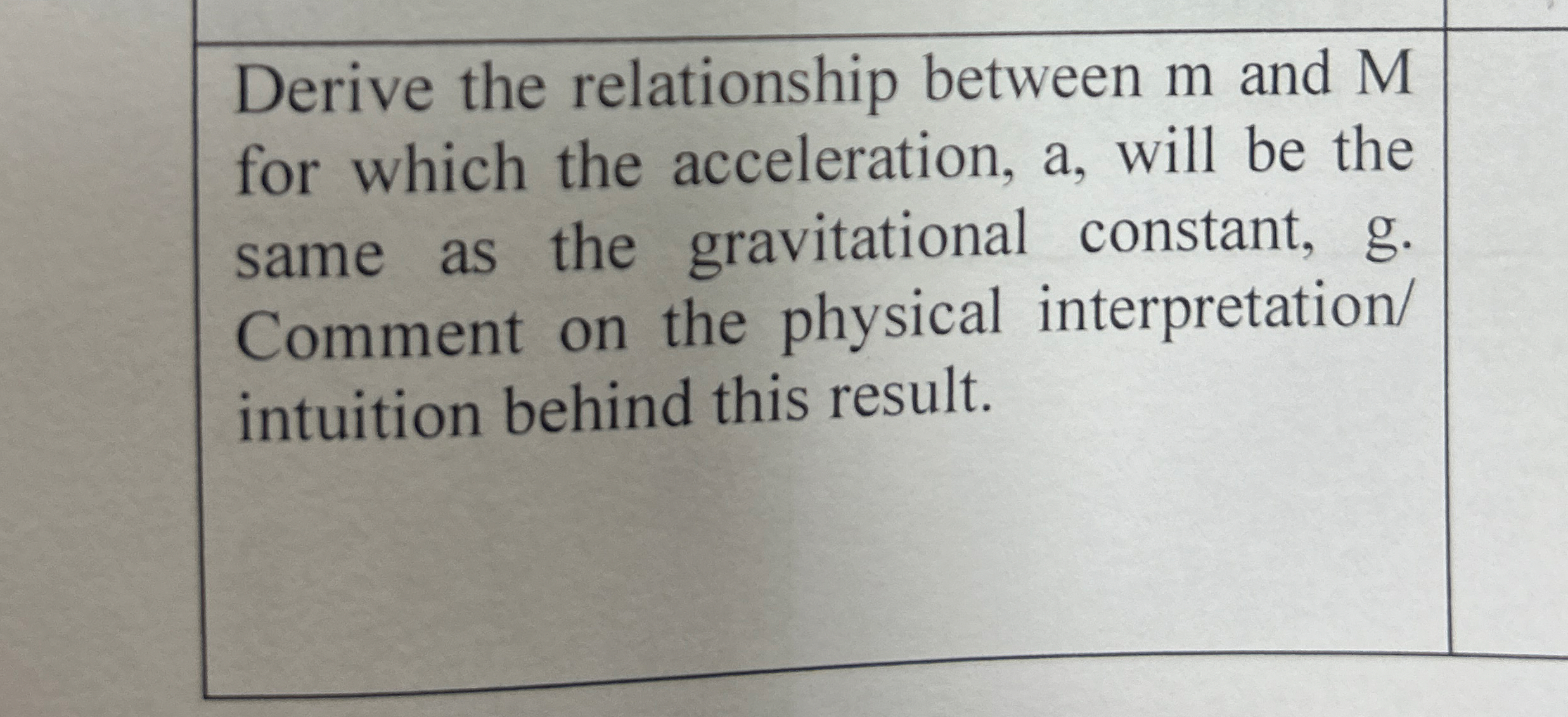 Solved Derive the relationship between m and M for which the | Chegg.com