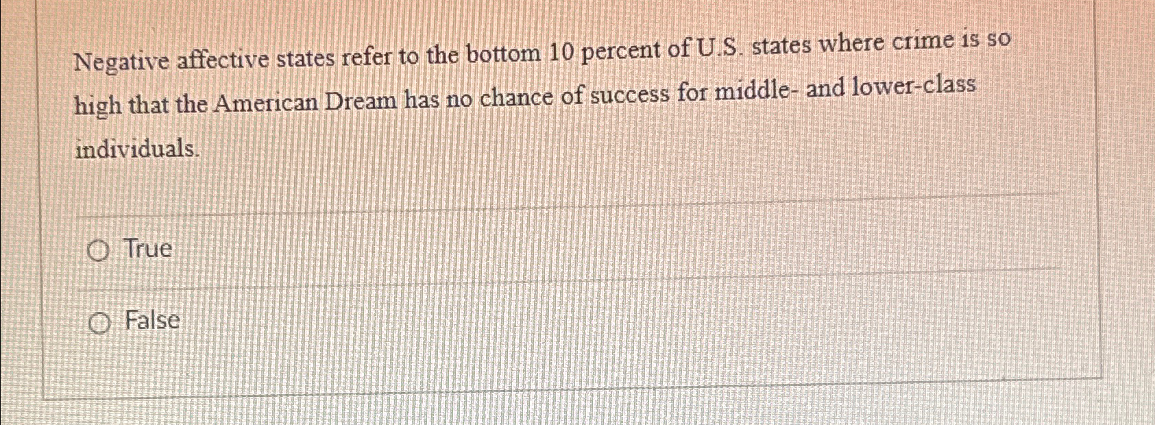 Solved Negative affective states refer to the bottom 10 | Chegg.com
