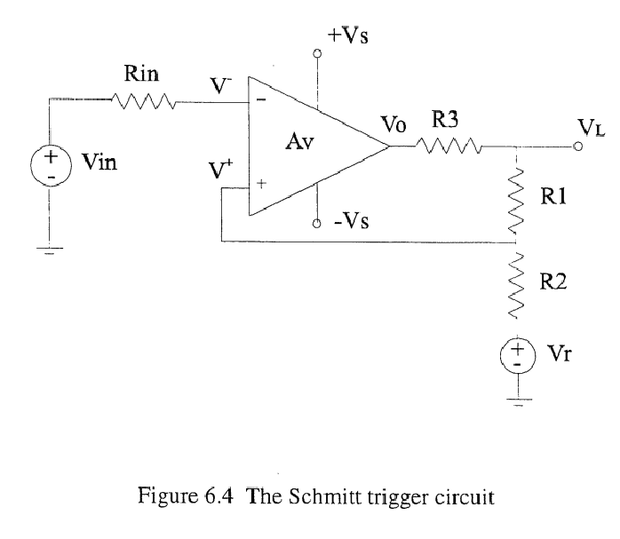 Solved Design a Schmitt trigger circuit as ﻿shown in ﻿Figure | Chegg.com