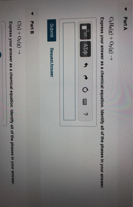 Solved Part A C2H6(g) + O2(g) → Express your answer as a | Chegg.com