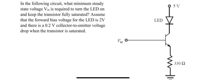 Solved In the following circuit, what minimum steady state | Chegg.com