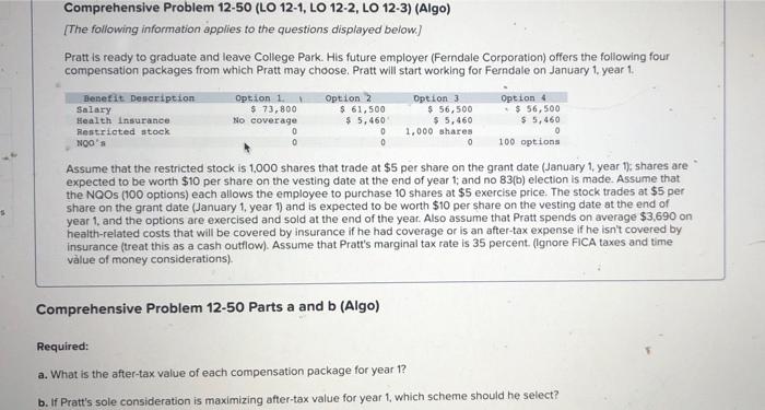 Solved Comprehensive Problem 12-50 (LO 12-1, LO 12-2, LO | Chegg.com