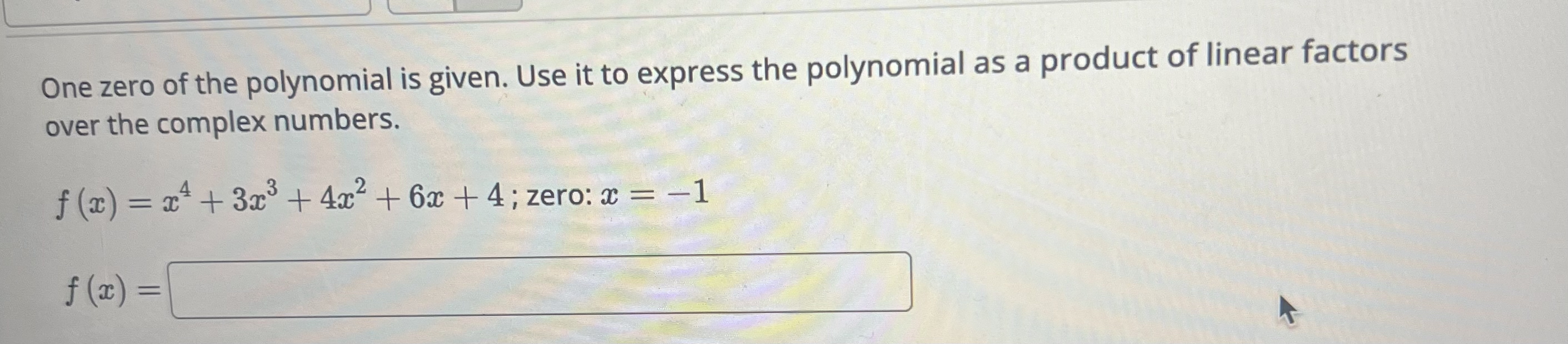 Solved One zero of the polynomial is given. Use it to | Chegg.com