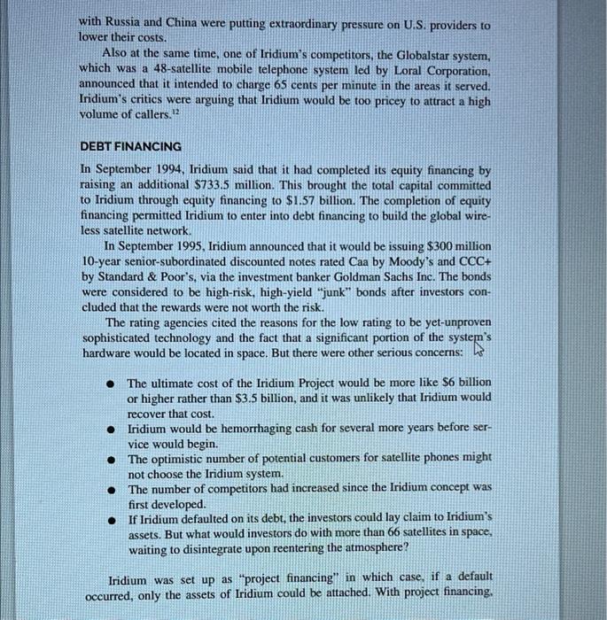 The Rise, Fall, and Resurrection of Iridium: A | Chegg.com