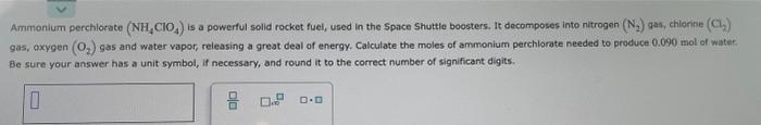 Solved Ammonium perchlorate (NH4ClO4) is a powerful solid | Chegg.com