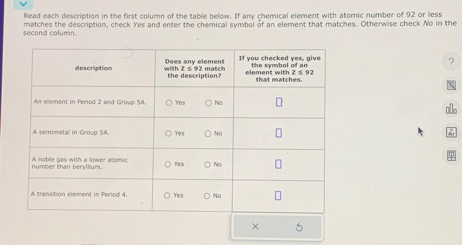 Solved Read each description in the first column of the | Chegg.com