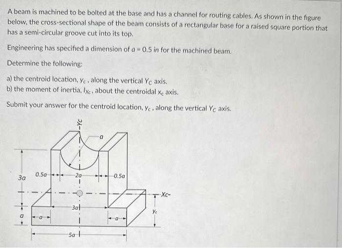 Solved A beam is machined to be bolted at the base and has a | Chegg.com
