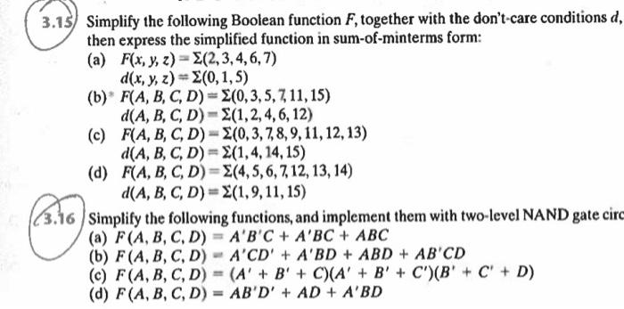 Solved 15) Simplify the following Boolean function F, | Chegg.com