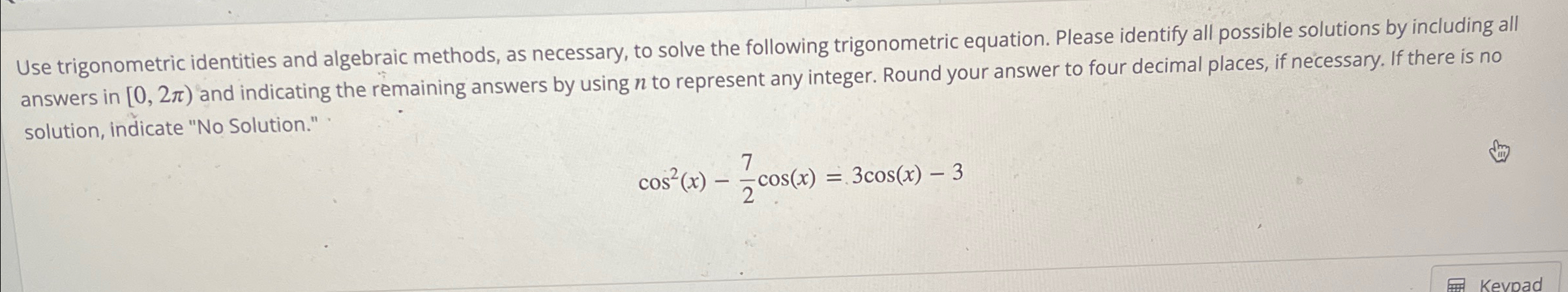 Solved Use trigonometric identities and algebraic methods, | Chegg.com