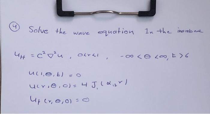 Solved Solve the wave equation in the inembne UH c²z²u, | Chegg.com
