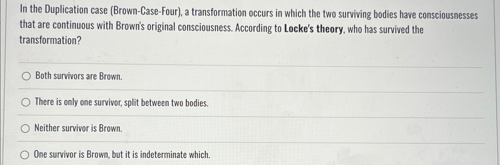Solved In the Duplication case (Brown-Case-Four), ﻿a | Chegg.com