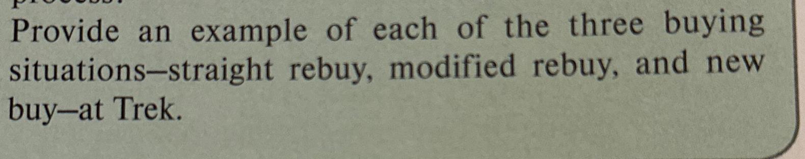 Solved Provide an example of each of the three buying | Chegg.com