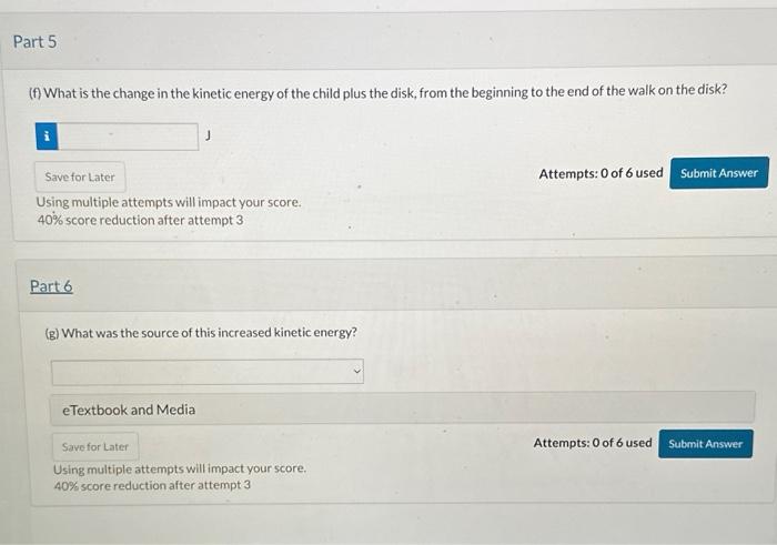 A playground ride consists of a disk of mass M = 35 | Chegg.com