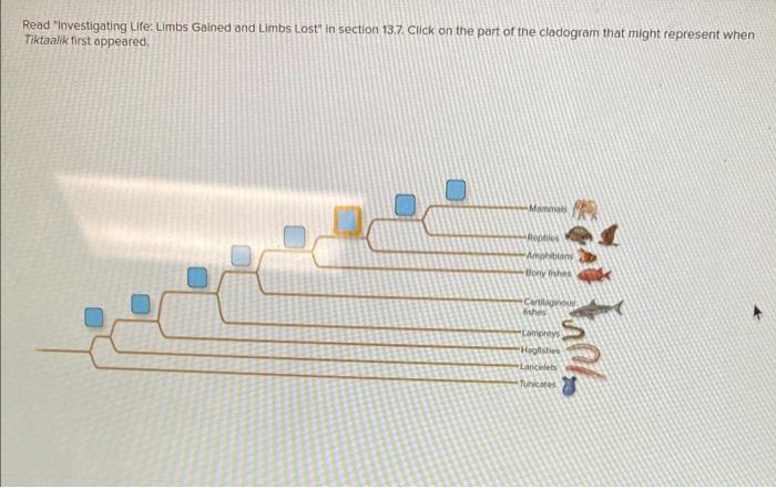 Read 'investigating Life: Limbs Gained and Limbs | Chegg.com Read 'investigating Life: Limbs Gained and Limbs | Chegg.com
