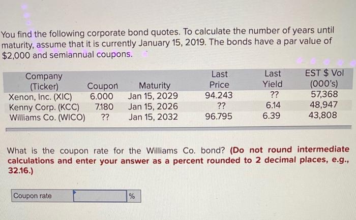 Solved You find the following corporate bond quotes. To | Chegg.com