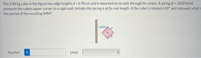 Solved The 2.90 kg cube in the figure has edge lengths | Chegg.com