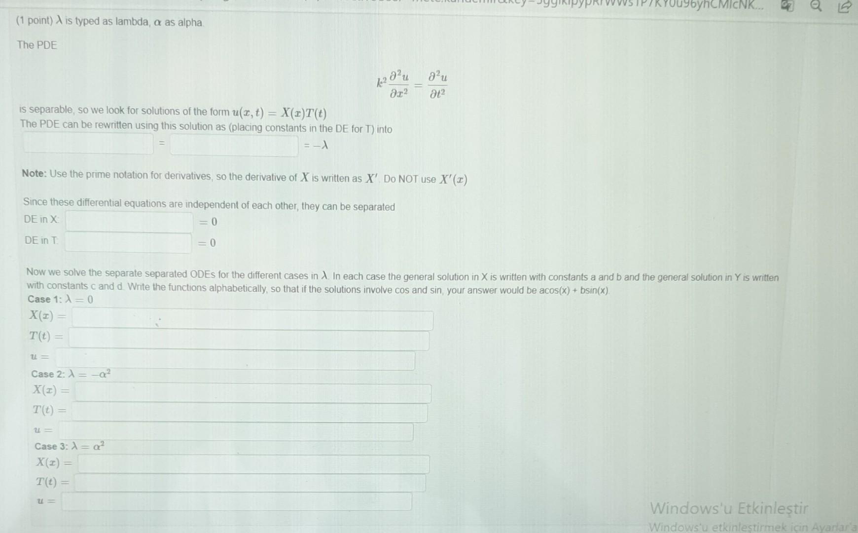 Solved YOU96yhCMICNK... (1 point) A is typed as lambda, a as | Chegg.com
