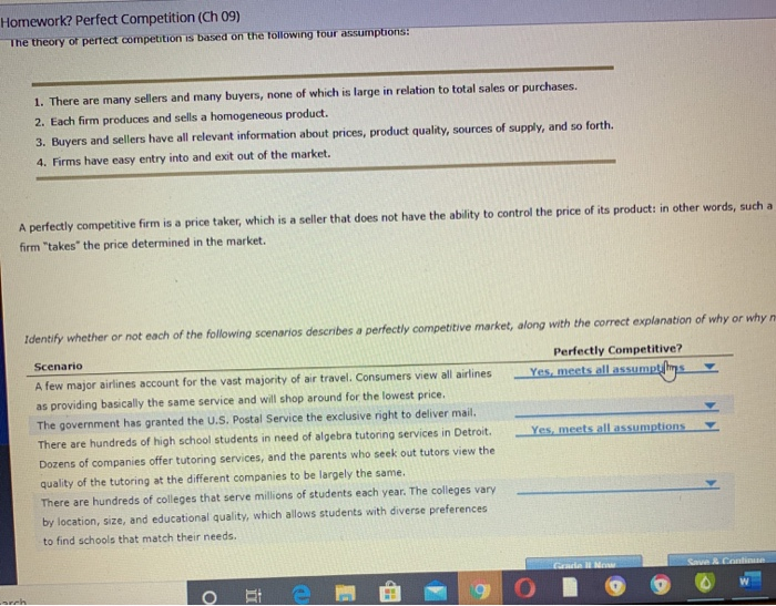 Solved Homework? Perfect Competition (Ch 09) The theory or | Chegg.com