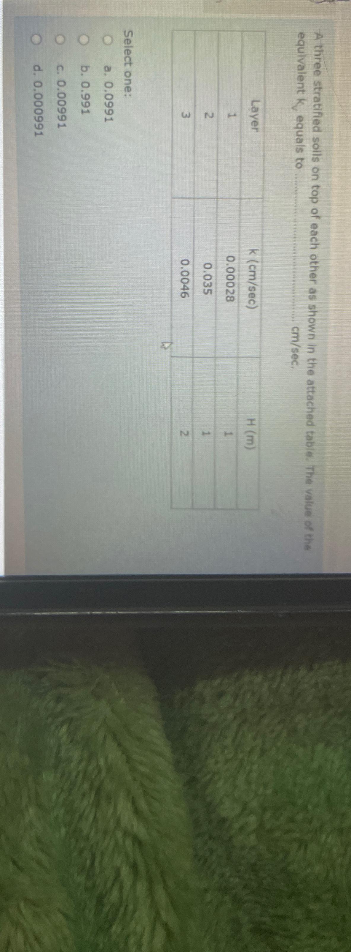 Solved A three stratified soils on top of each other as | Chegg.com