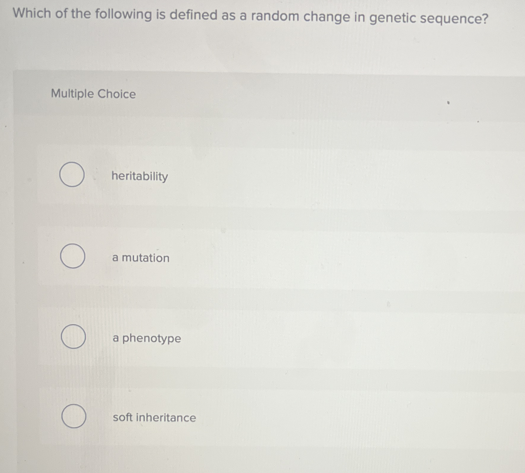Solved Which of the following is defined as a random change | Chegg.com