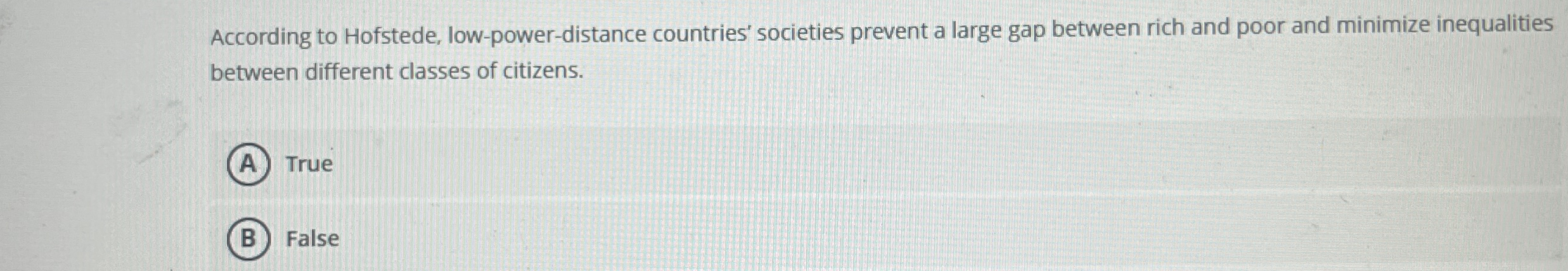 Solved According to Hofstede, low-power-distance countries' | Chegg.com